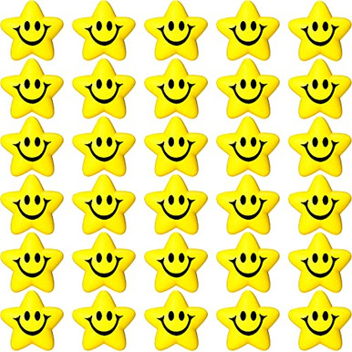 30 Pieces Star Smile Face Stress Balls Star Mini Foam Smile Ball Smile ...