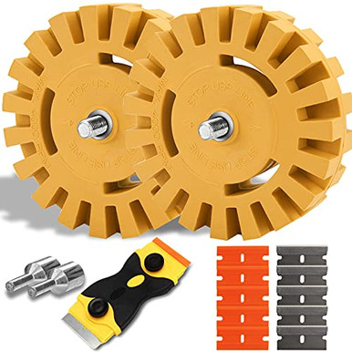 3 Pack Decal Remover Eraser Wheel, YIPLED Rubber Eraser Wheel Decal ...