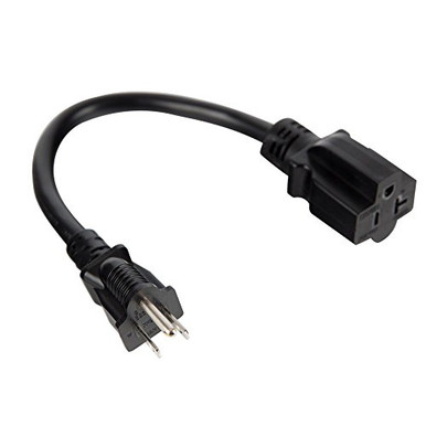 AKJIA UL listed 1-Foot 12AWG 15 Amp to 20 Amp Plug Adapter Cord NEMA 5 ...