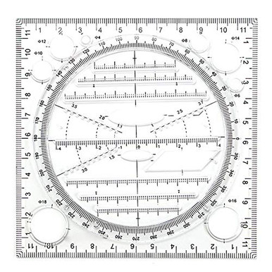 Multifunctional Drawing Ruler, Drawings Templates Stencils Plastic ...