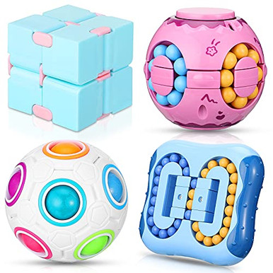 4 Pieces Fidget Toy Set Includes Rotating Magic Bean Toys, Rotating ...