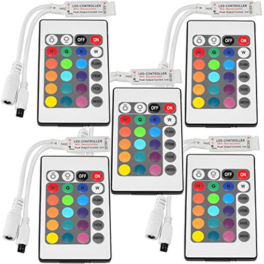 ABI Inline IR Controller with 24 Key Remote for 12V RGB LED Strip Light ...