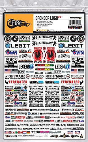 FireBrand RC "Scale Detail Sponsor Logos 2C 1:10 Scale, 8.5" x 11 ...