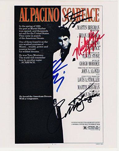 SCARFACE, Classic Movie 8 X 10 Cast Autograph Photo Display on Glossy ...