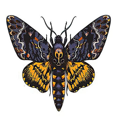 Tattoo design 6 Sheets Temporary Tattoos Acherontia Styx Butterfly ...