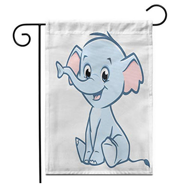 Adowyee 28"x 40" Garden Flag Animal of Cute Baby Elephant Cartoon ...