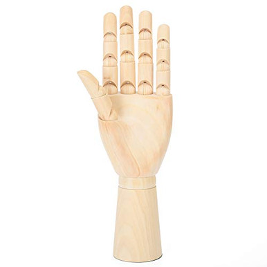 GLOGLOW Wooden Hand Model, 11 inch Moveable Jointed Articulated ...