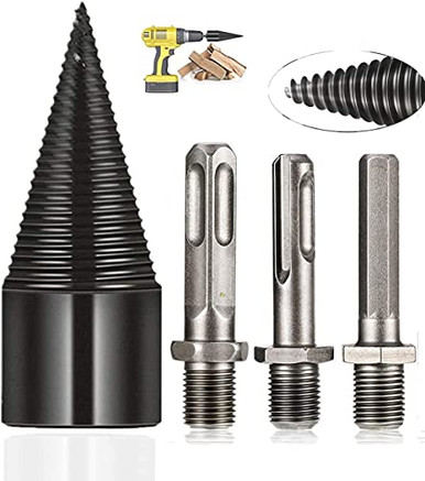 4PCS Wood Log Splitter Firewood Drill Bit, Firewood Log Splitter Drill ...