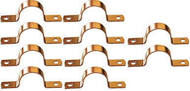 EZ-FLUID Plumbing 1-1/4" Copper Pipe Strap Clamp with Two Holes, Made ...