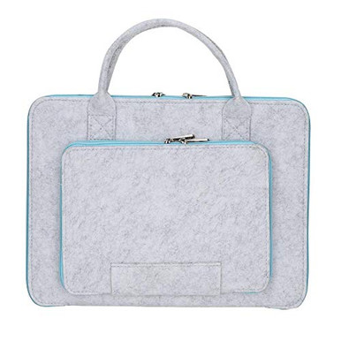 Laptop Felt and Leather Case Sleeve Pouch Notebook Bag with Handle and ...