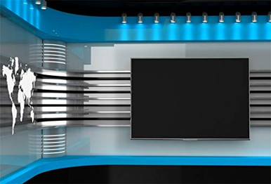 Qinunipoto 7x5ft Polyester TV Studio Backdrop News Broadcasting Display ...