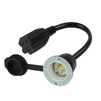 2-Feet /24" 15A 125V Power Inlet AC Adapter Cord, UL Listed, Nema 5-15P ...