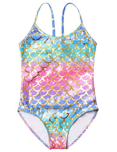 Swimsuits for Girls Rainbow Mermaid Bathing Suits Kids Beach Outfits ...
