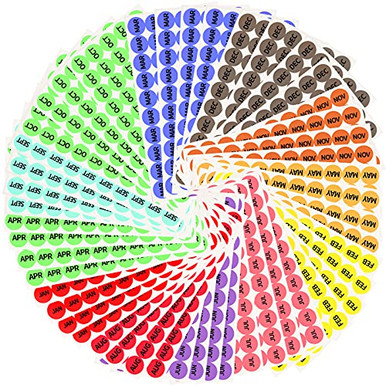 48 Sheets Month Stickers 12 Months of The Year Color Coding Label ...
