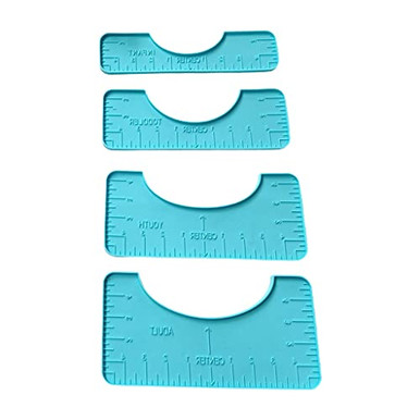 4 Pcs Clothing Cutting Ruler DIY Epoxy Resin Mold Sewing Measuring Inch ...