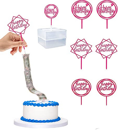 107 Pcs Money Cake Pull Out Kit, Birthday Surprise Cake Money Box ...