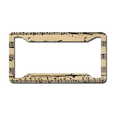 Vintage Antique Musical Notes Score Sheet Music Car License Plate Frame ...