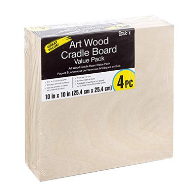 Darice TCDRCWP10X10 Studio 71 Cradle Board, 10 x 10 inches, 4-Pack Wood ...