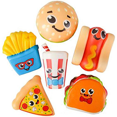 ArtCreativity Fast Food Squeeze Toys for Kids, Set of 6, Super Soft ...