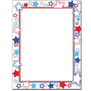 Patriotic Stars Letterhead Laser and Inkjet Printer Paper -100 Sheets ...