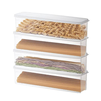 Set of 4 Rectangular Pasta Storage Containers Spaghetti Noodles ...