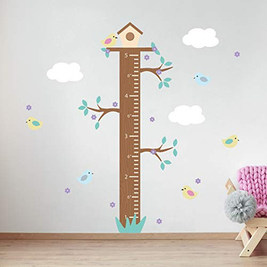 Growth Chart Wall Decals Trunk and Birds - Rooms and Stickers ...