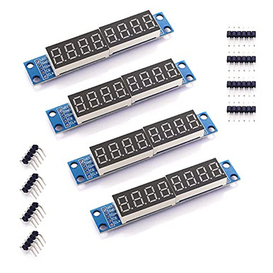 SEEU. AGAIN 4pcs 8-Digit 7 Segment Module MAX7219 8 Bit Digital Segment Tube LED Display Module ...