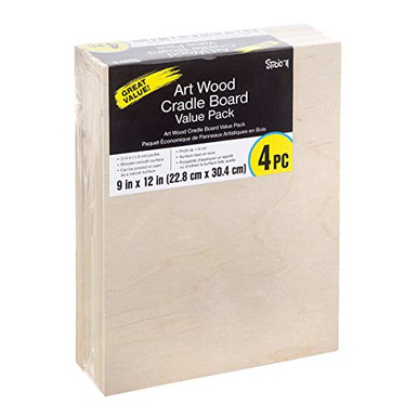 Darice TCDRCWP9X12 Studio 71 Cradle Board, 9 x 12 inches, 4-Pack Wood ...
