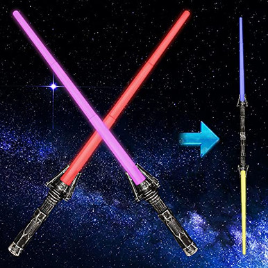 ANNDOFY Light Up Saber 2-in-1 -7 Colors- LED Dual Laser Swords, FX ...