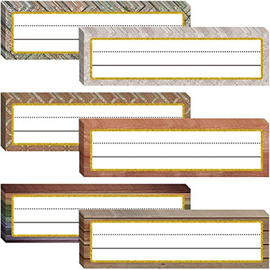 48 Pieces Rustic Name Plates for Desk Industrial Name Tags Labels ...