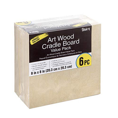 Darice TCDRCWP8X8 Studio 71 Cradle Board, 8 x 8 inches, 6-Pack Wood ...