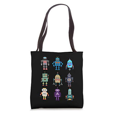 I love Robot Gift All Ages Robotic Kids Girls Boys Robot Tote Bag ...