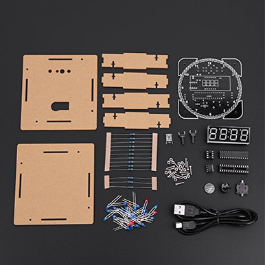 Wendry DIY Digital LED Clock Kit, Multi-Function Light Control Rotation ...