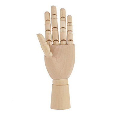 TOPINCN Wooden Hand Model Realistic Wood Hand Model Posable Manikin ...