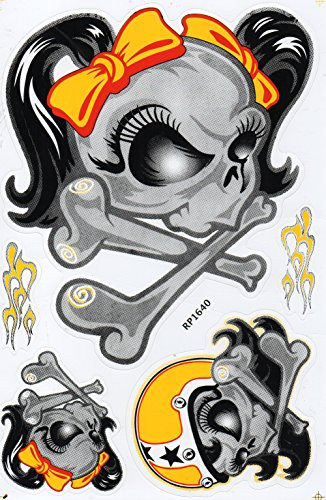Grily Skull Racing Decal Sticker Tuning Racing Sheet Size: 27 x 18 cm ...