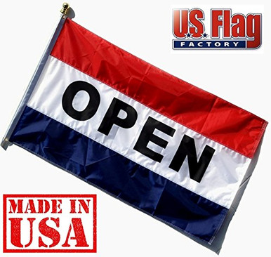 US Flag Factory - 3'x5' Nylon OPEN Flag (Sewn Stripes) Outdoor Message ...