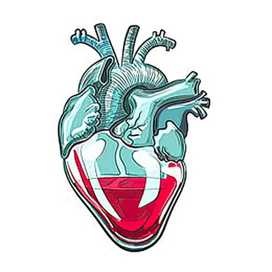 Hearts Six Sheets Temporary Tattoos for Women Adults Stylized Glass ...
