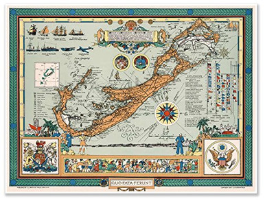 Antiguos Maps - The Bermudas or Somers Islands Map Circa 1947 ...