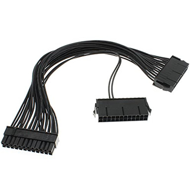 OZXNO 24-Pin Dual PSU Power Supply Cable Splitter Adapter Dual Power ...