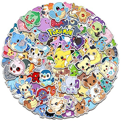 Pokemon Stickers 100 Pcs Comic Stickers Gift for Kids Teen Birthday ...