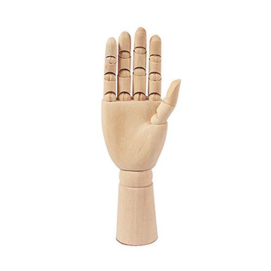 YERZ Wooden Hand Model Flexible Moveable Fingers Manikin Hand,Wood ...