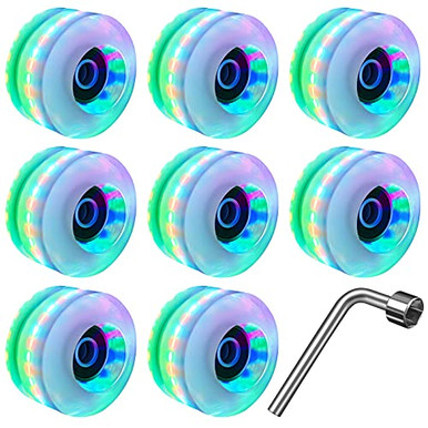 COLICOLY Roller Skate Wheels 32 x 58 mm 8 Pack, Luminous Quad Light Up ...