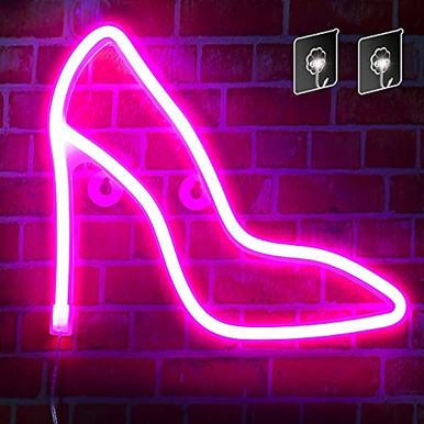 Neon Sign High Heel Lights - Wall Decor Neon Lights, Bedroom, Birthday ...