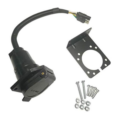 BLUE ELF Performance 4-Way Flat to 7-Way Round Blade Trailer Adapter ...