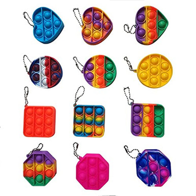 JHXXXL Mini pop Fidget Toy Keychain,Pop Bubble Fidget Sensory Toys ...