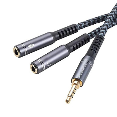 Headphone Splitter, Headset Splitter 3.5mm Headset Adapter -MIC plus ...