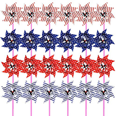 40 Pieces Patriotic Pinwheels Independence Day Pinwheels Stars and ...