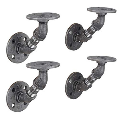 Pipe Shelf Brackets, Industrial Angled Bracket for Rustic Floating ...