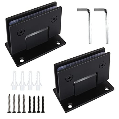 2 Pack 90 Degree Shower Door Hinges Black Frameless Glass Door Wall ...