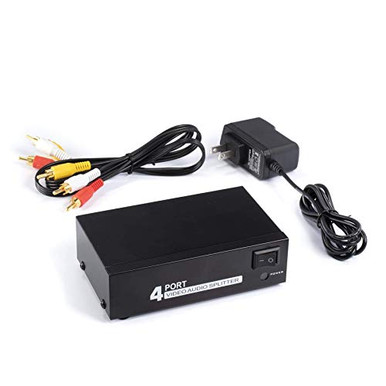 RCA Audio Video Splitter with Composite Cable - 4 Way AV Switch Box for ...